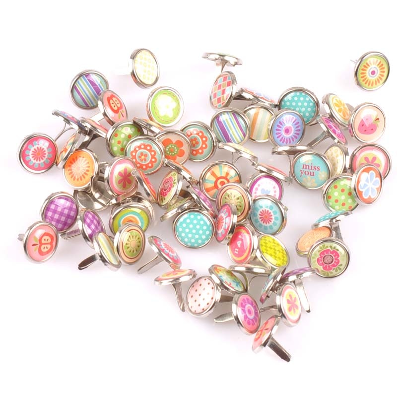 Scrapbooking DIY Round Brads 50 pcs Set
