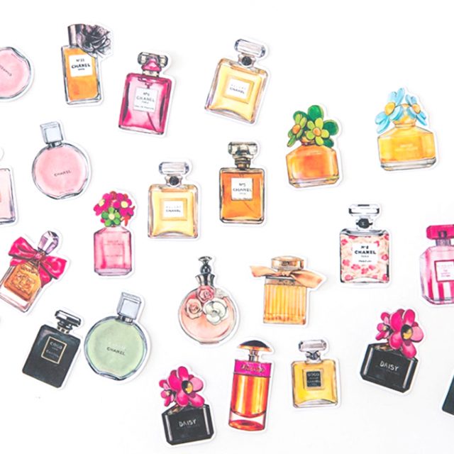 Lovely Perfume Bottles Scrapbooking Stickers Set