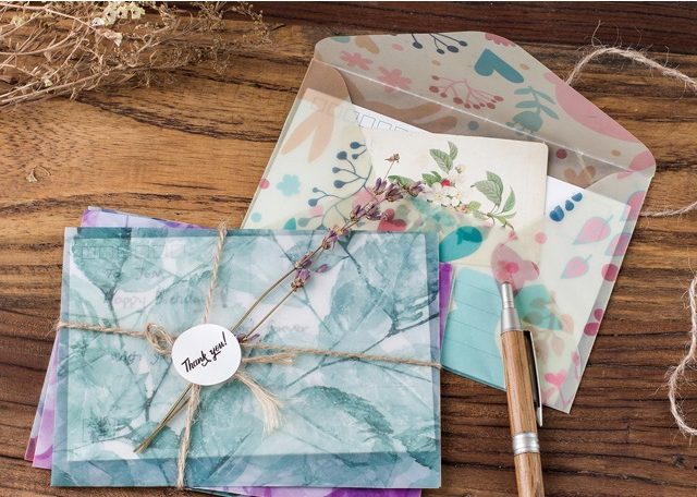 Cute Watercolor Plants Parchment Paper Envelopes